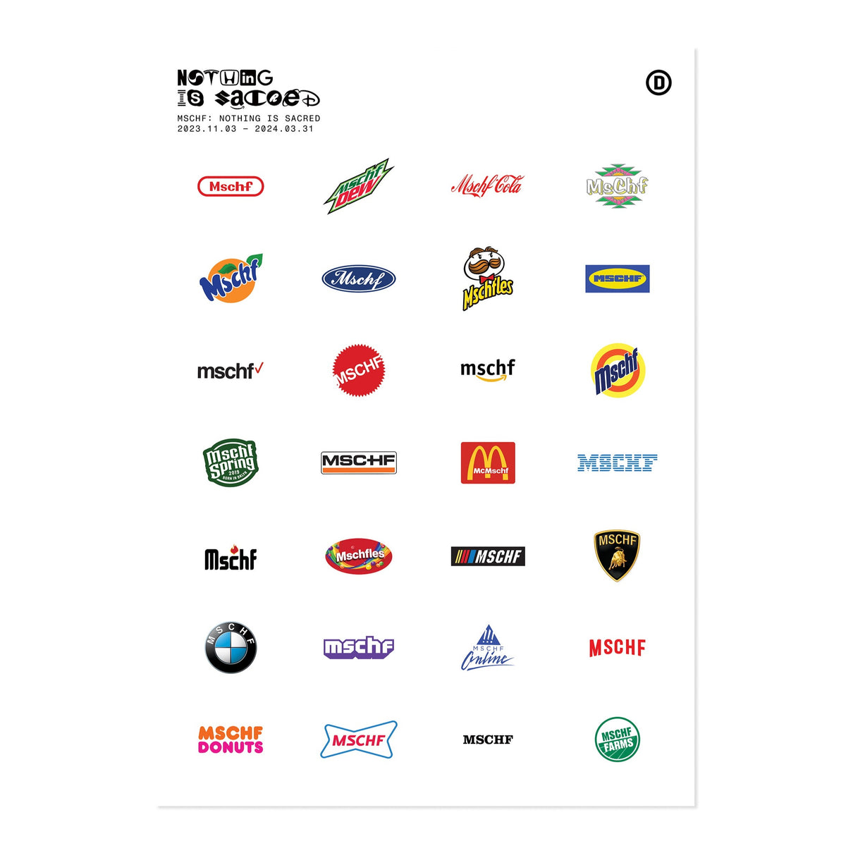 MSCHF - Nothing is Sacred: Poster (Logos) – Perrotin New York